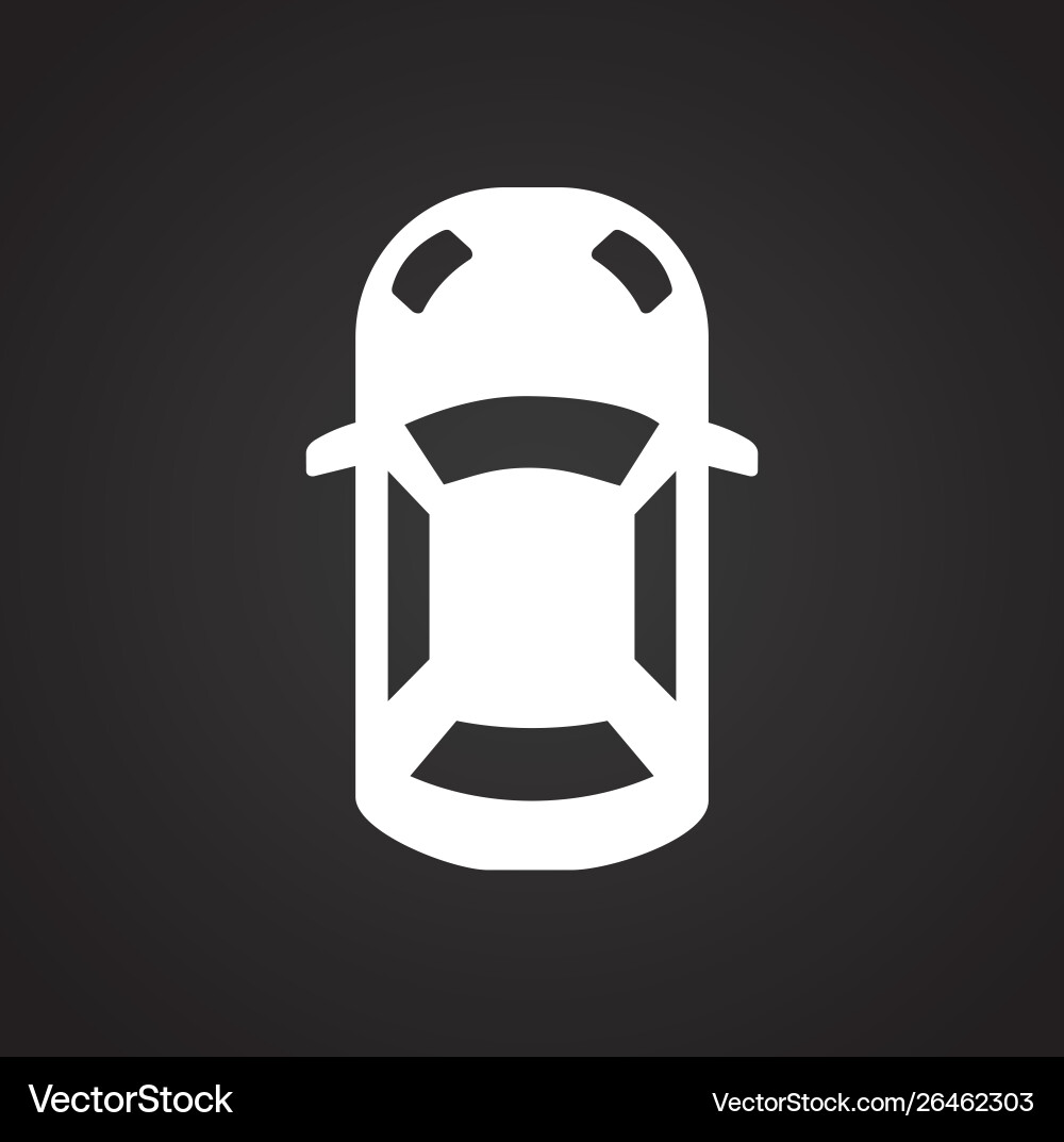 Car-Top-View-Symbol auf Hintergrund für Grafik Vektorbild