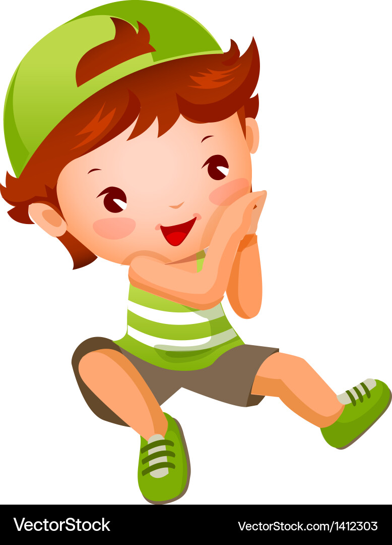 Close-up of boy playing Royalty Free Vector Image