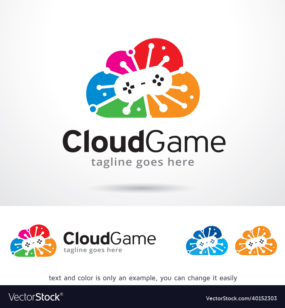Cloud game logo template Royalty Free Vector Image