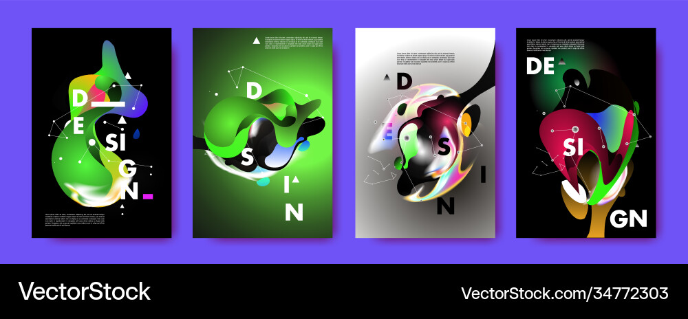 Colorful abstract liquid and fluid poster Vector Image