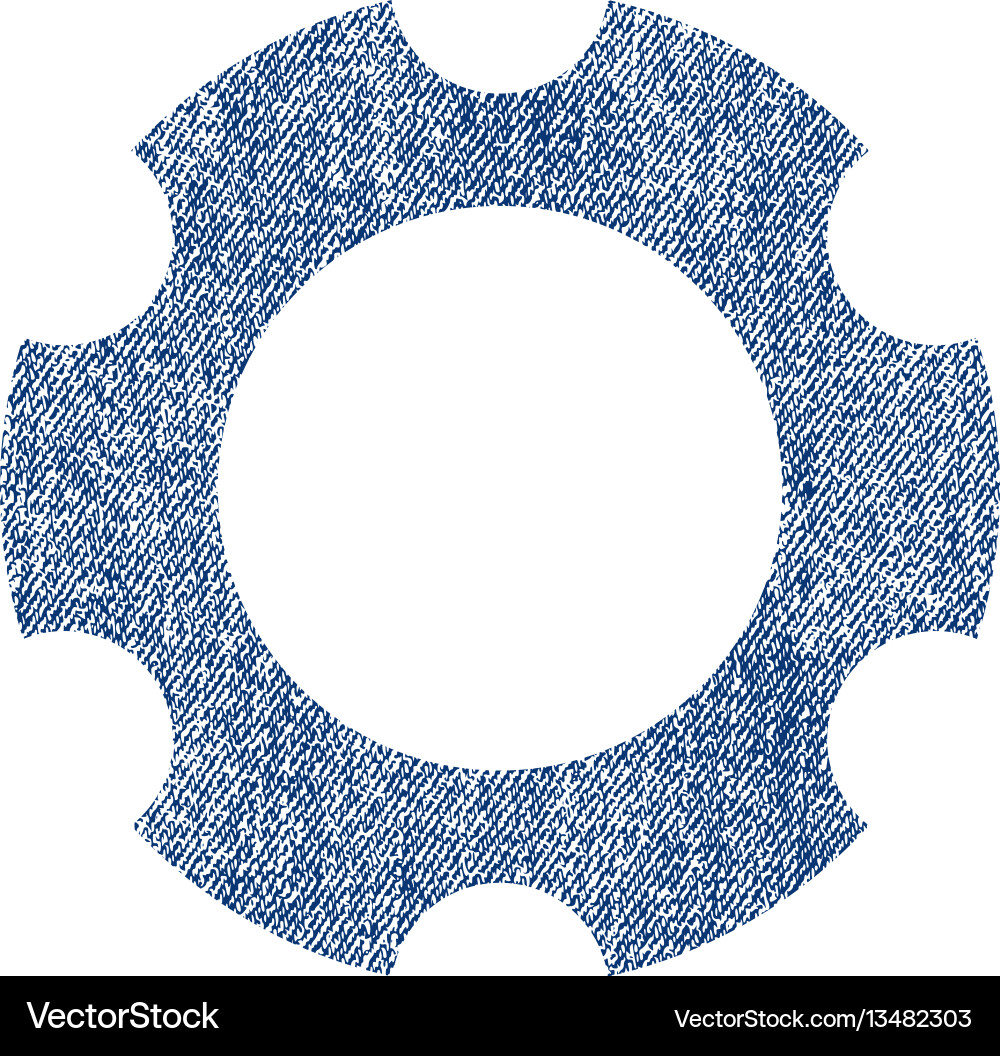 Gear fabric textured icon Royalty Free Vector Image