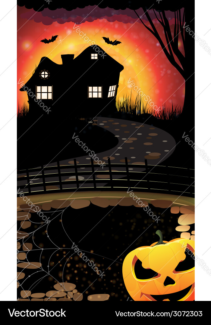Halloween night scene Royalty Free Vector Image