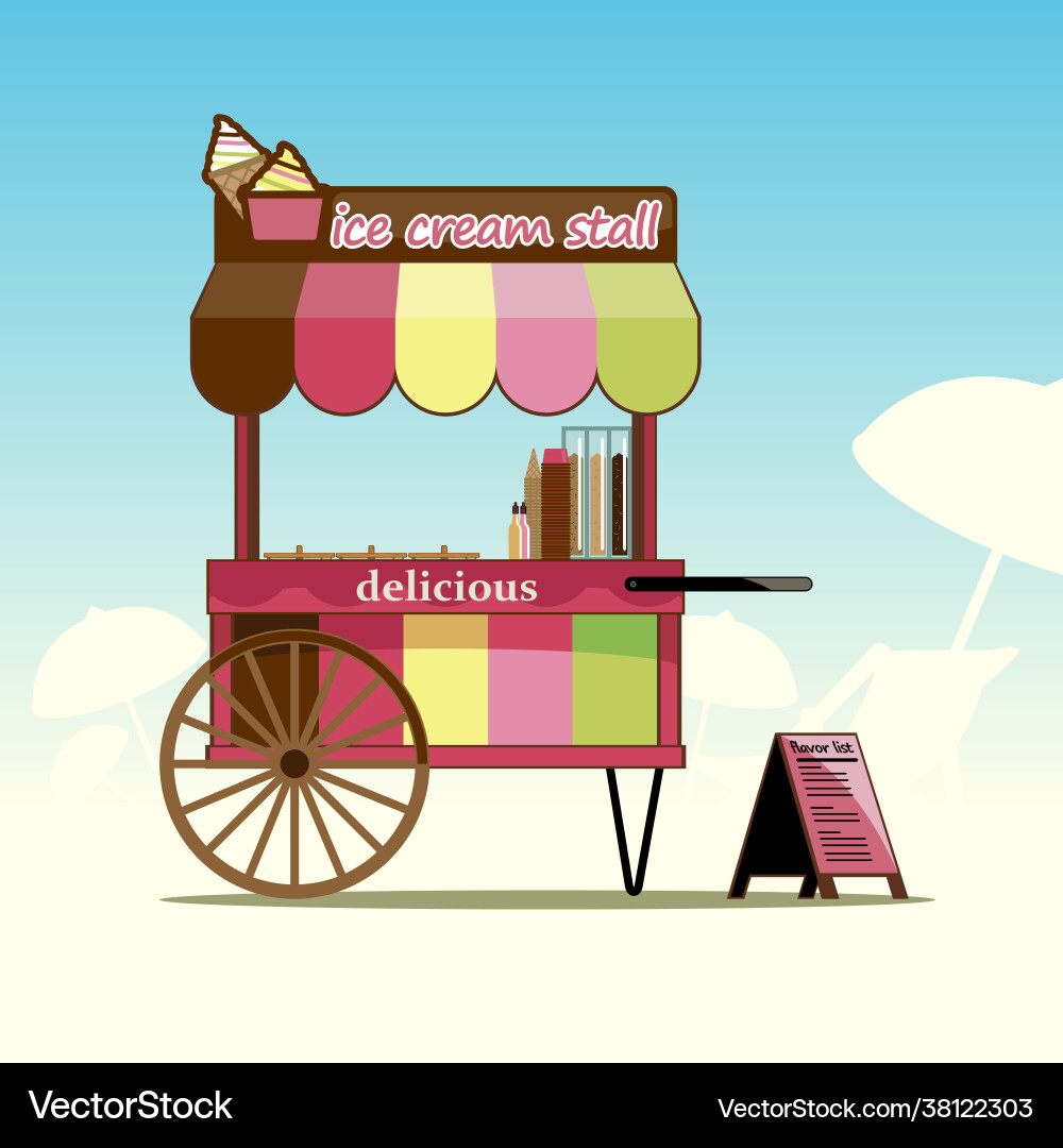 Ice cream stall Royalty Free Vector Image - VectorStock