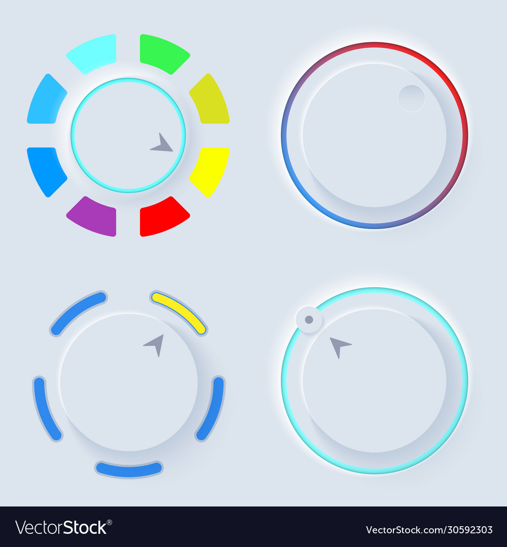 Newmorphic ui circle light set Royalty Free Vector Image
