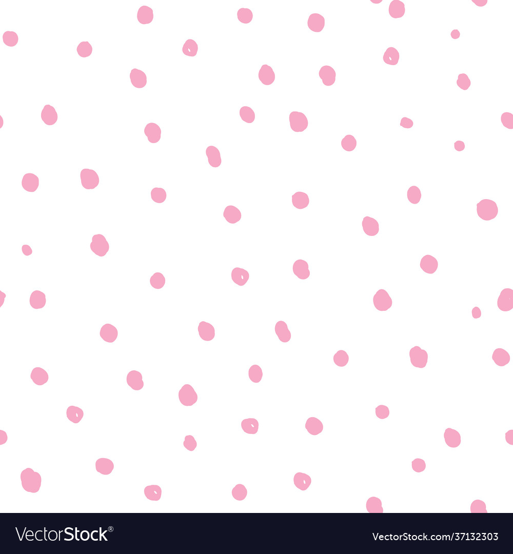 Pink hand drawn watercolor dots circles seamless Vector Image