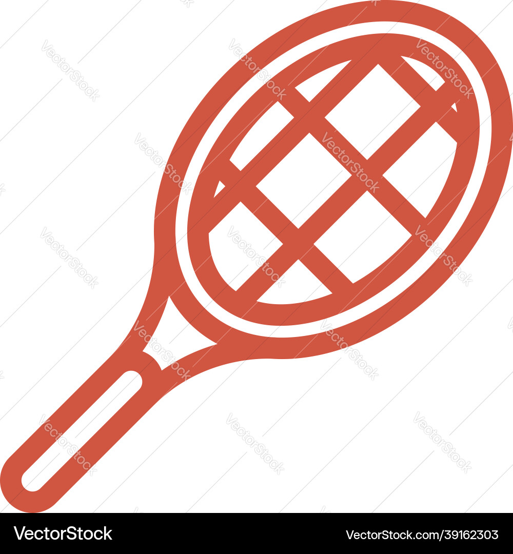 Red tennis racket on a white background Royalty Free Vector