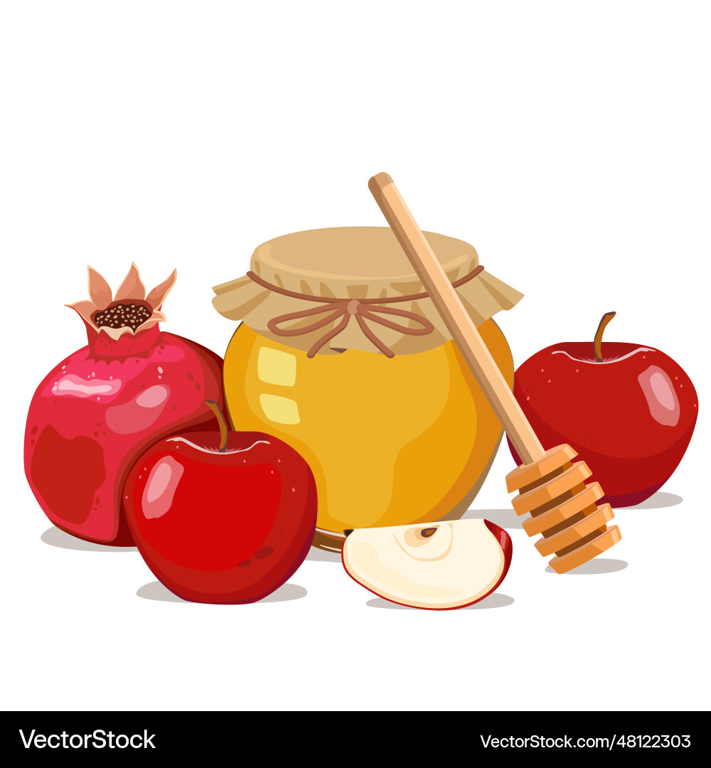 Rosh hashanah greeting card design with hand Vector Image