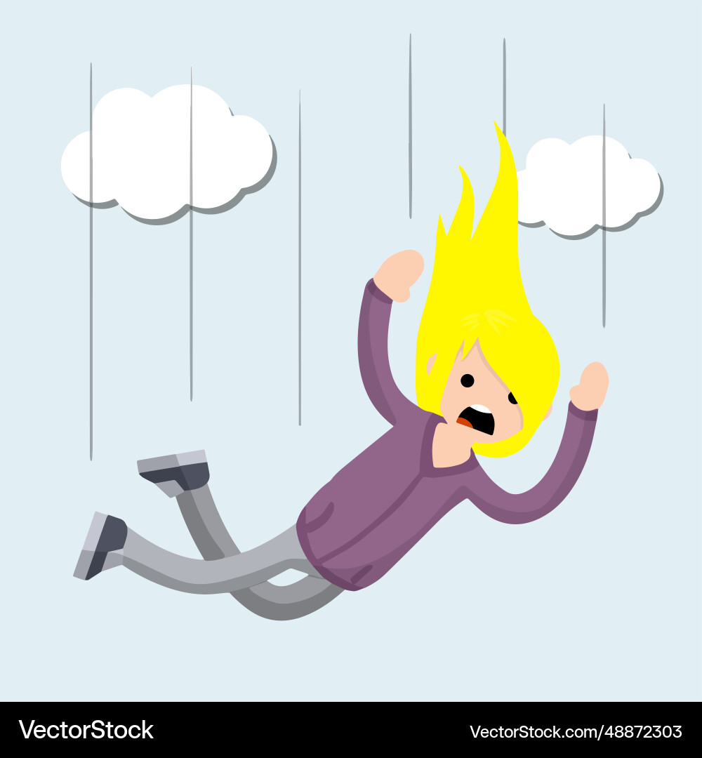 Screaming woman falls from height Royalty Free Vector Image