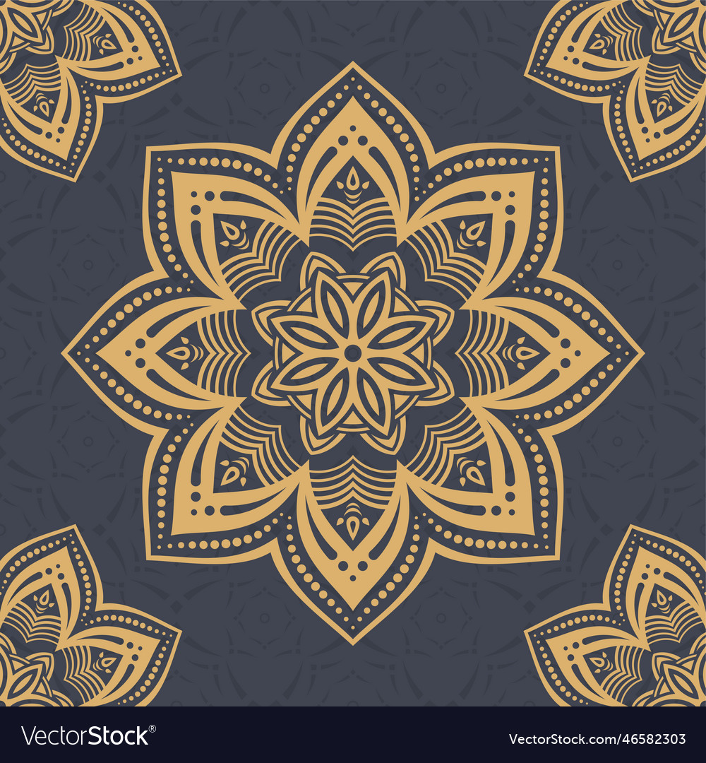 Seamless color pattern with mandala abstract Vector Image