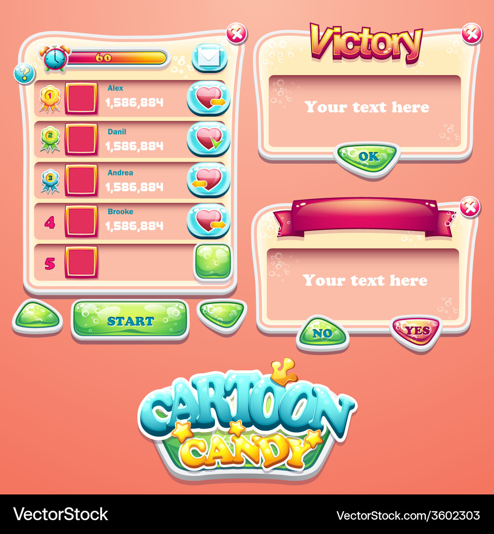 Set of different windows for the user interface Vector Image