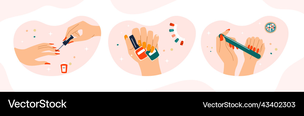 Set of manicure Royalty Free Vector Image - VectorStock