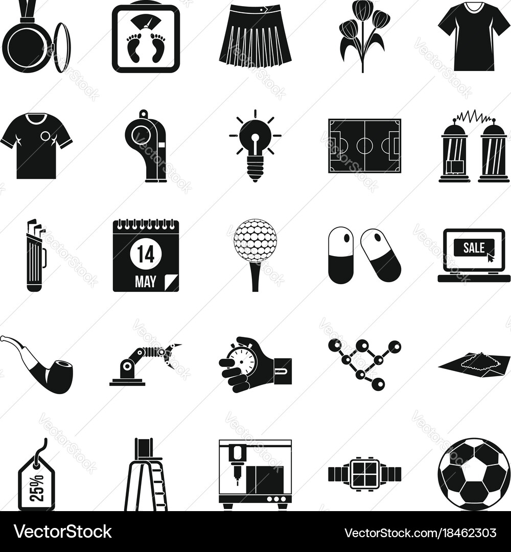 Shirt icons set simple style Royalty Free Vector Image