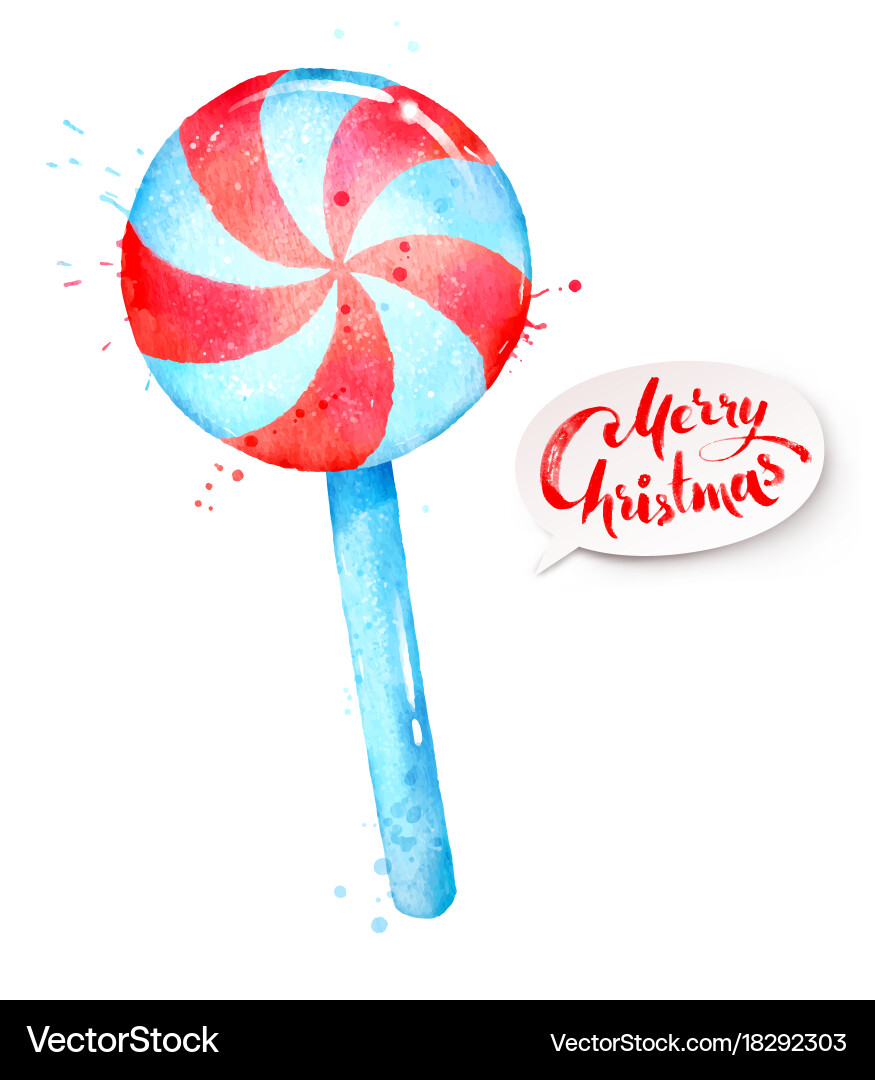 Watercolor of candy Royalty Free Vector Image - VectorStock