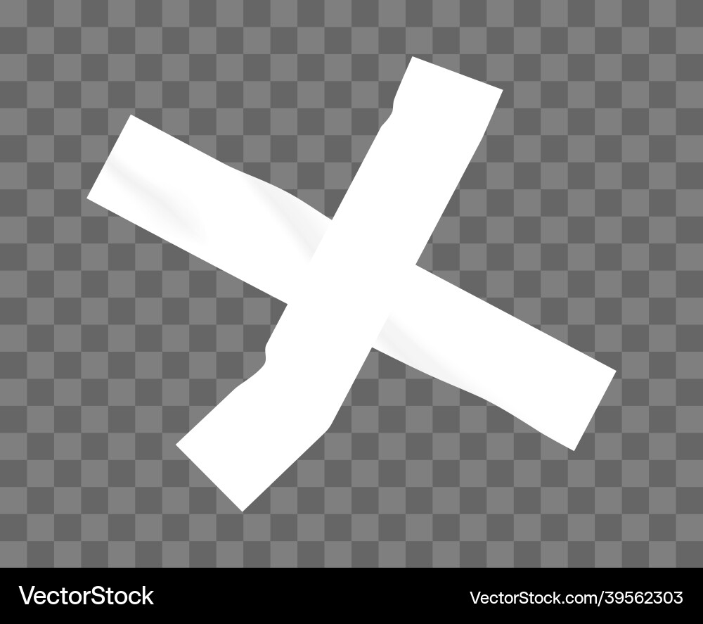 White adhesive plastic tape piece cross for fixing