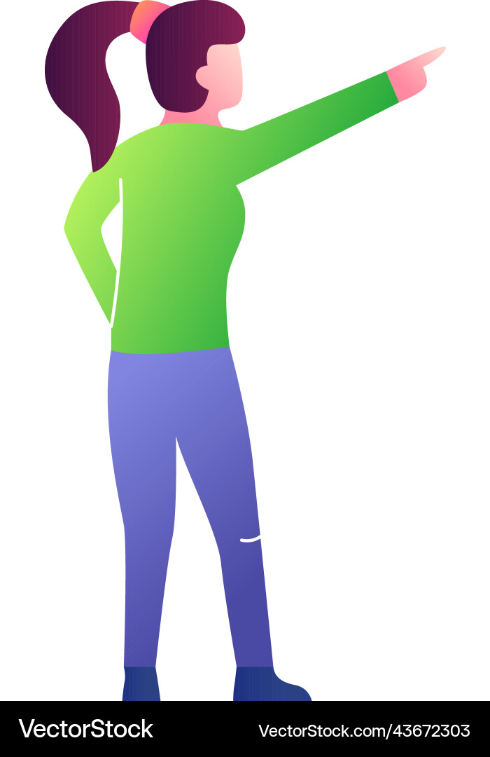 Woman pointing forward with hand icon Royalty Free Vector