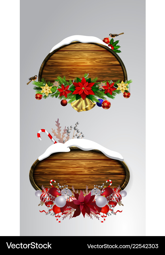 Wooden christmas board Royalty Free Vector Image