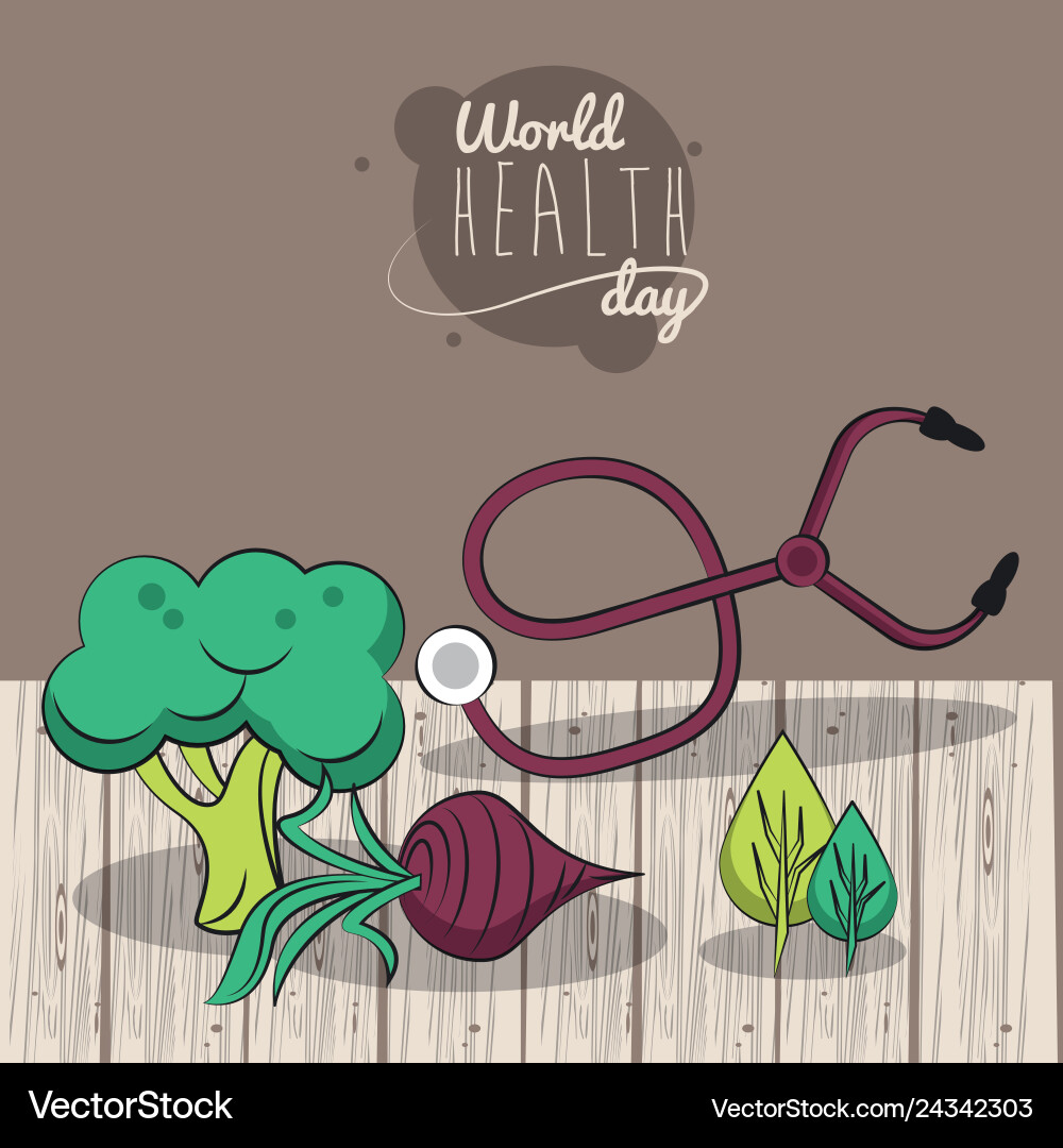 World healthy day card Royalty Free Vector Image