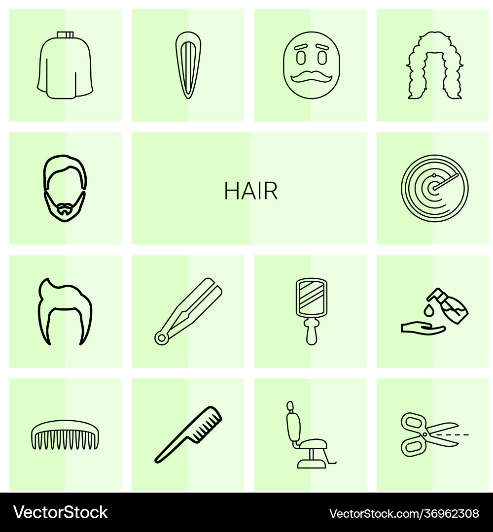 14 hair icons Royalty Free Vector Image - VectorStock
