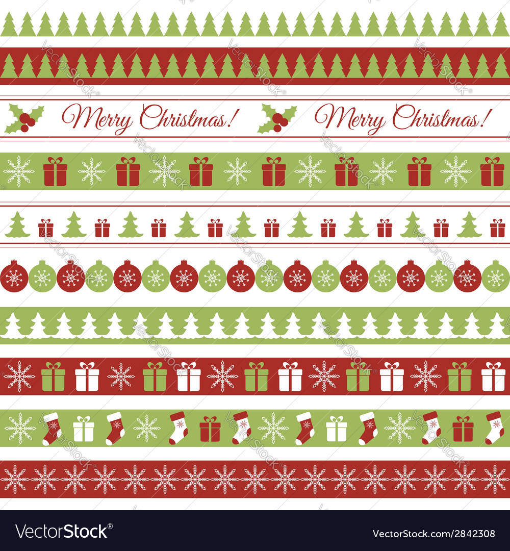 Christmas Borders Royalty Free Vector Image VectorStock