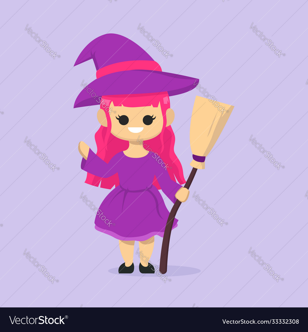Cute witch Royalty Free Vector Image - VectorStock