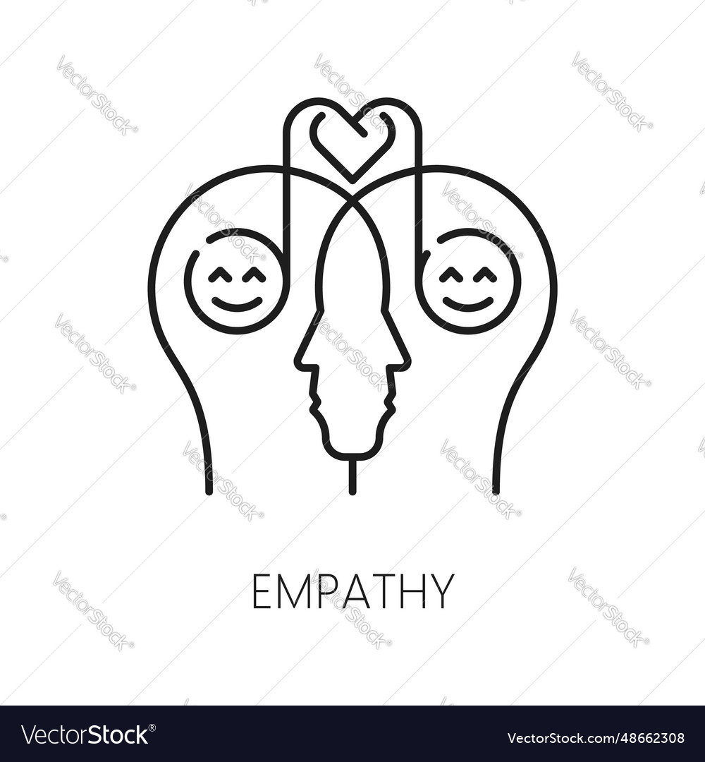 Empathy psychological disorder problem line icon Vector Image