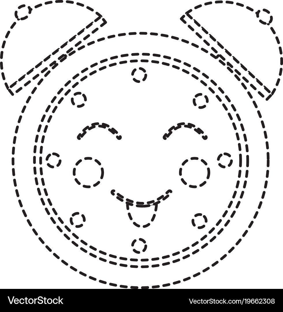 Kawaii cartoon clock alarm character Royalty Free Vector