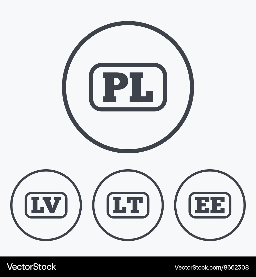 Language icons pl lv lt and ee translation Vector Image