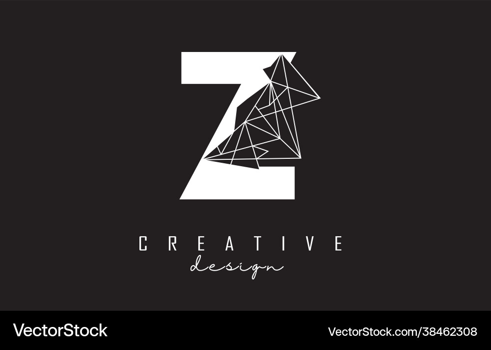 Letter z logo design with broken stone glass Vector Image