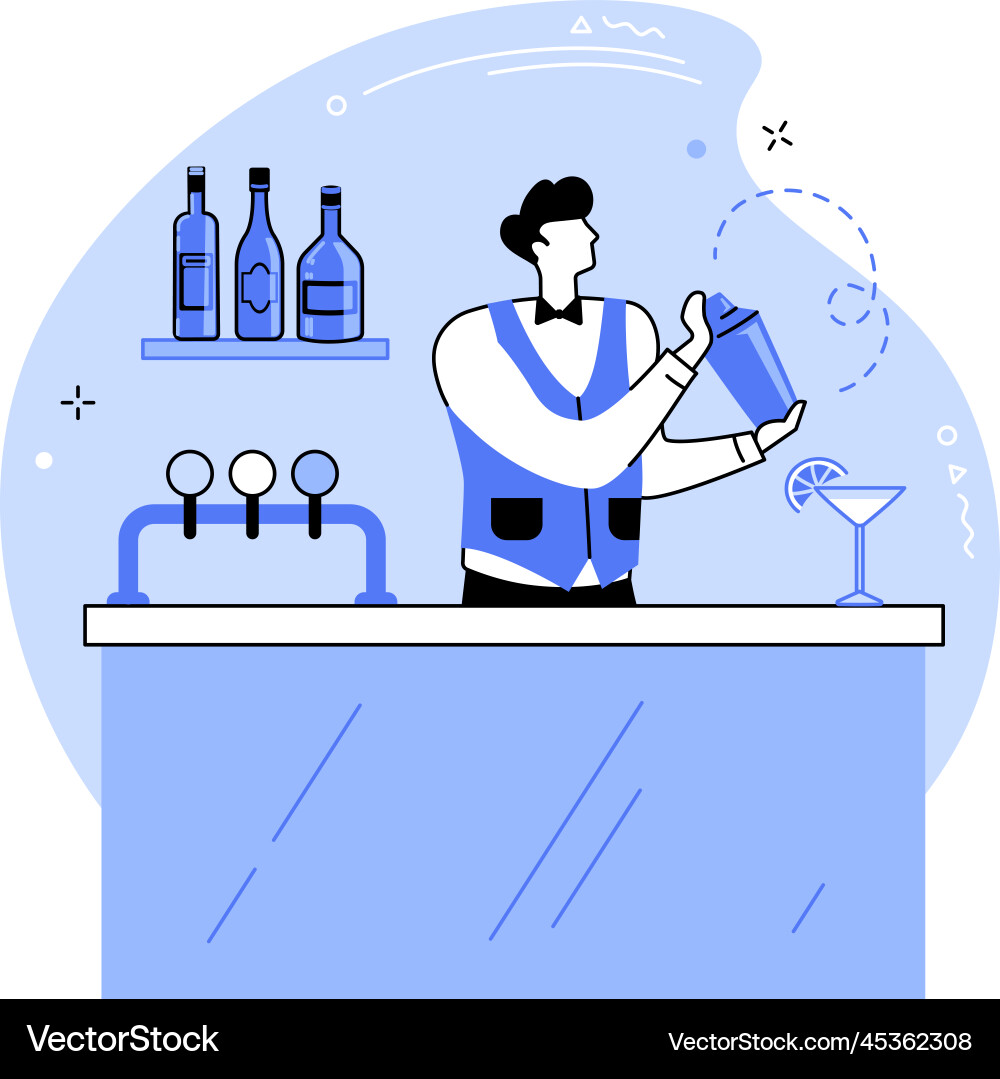 Making a perfect cocktail isolated cartoon Vector Image