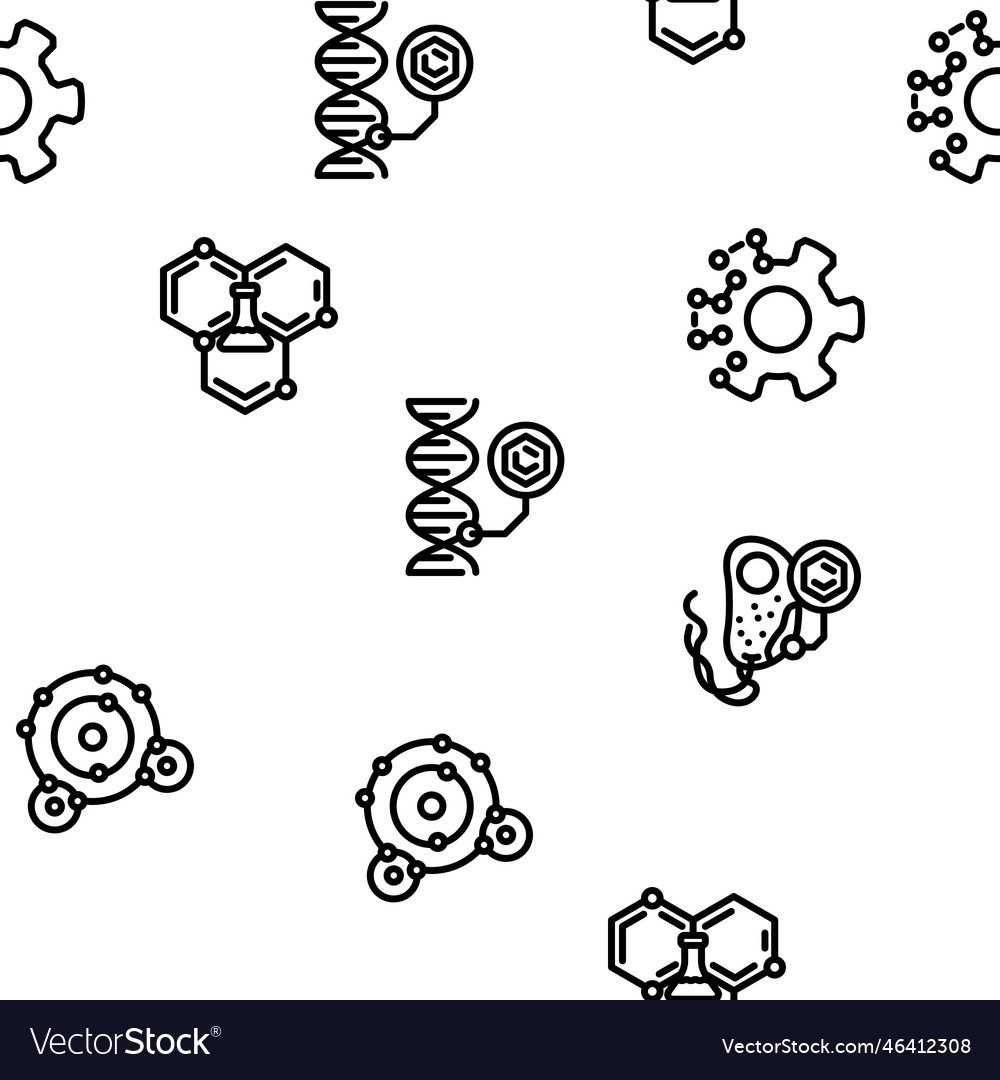 Molecule Chemistry Science Seamless Pattern Vector Image