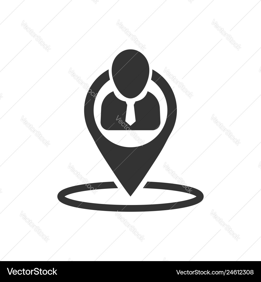 Placement icon in flat style people pin on white Vector Image