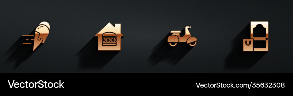 Set online ordering ice cream and delivery Vector Image