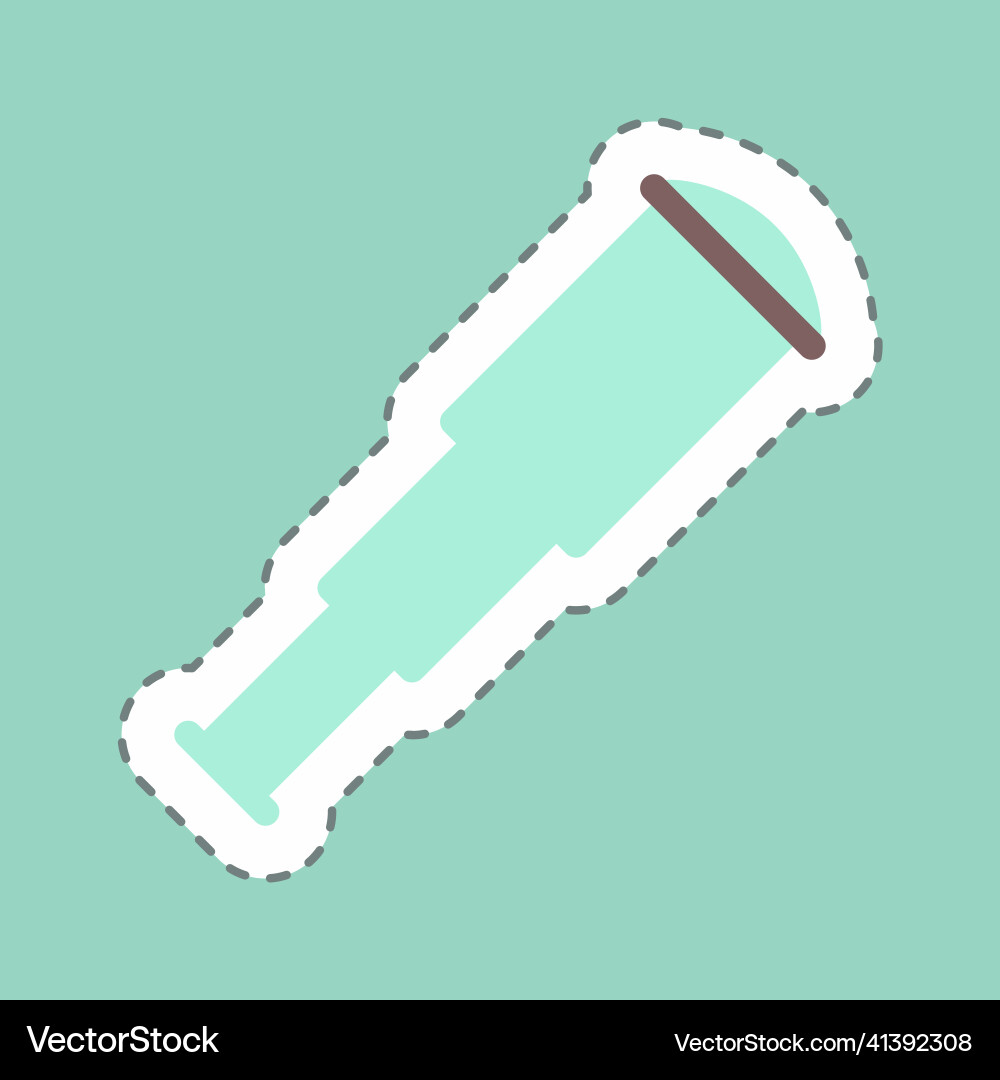 Sticker telescope - line cut - simple editable Vector Image