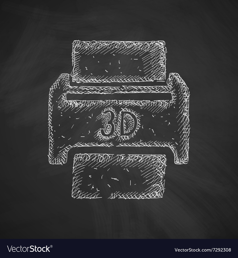 Three d printer icon Royalty Free Vector Image
