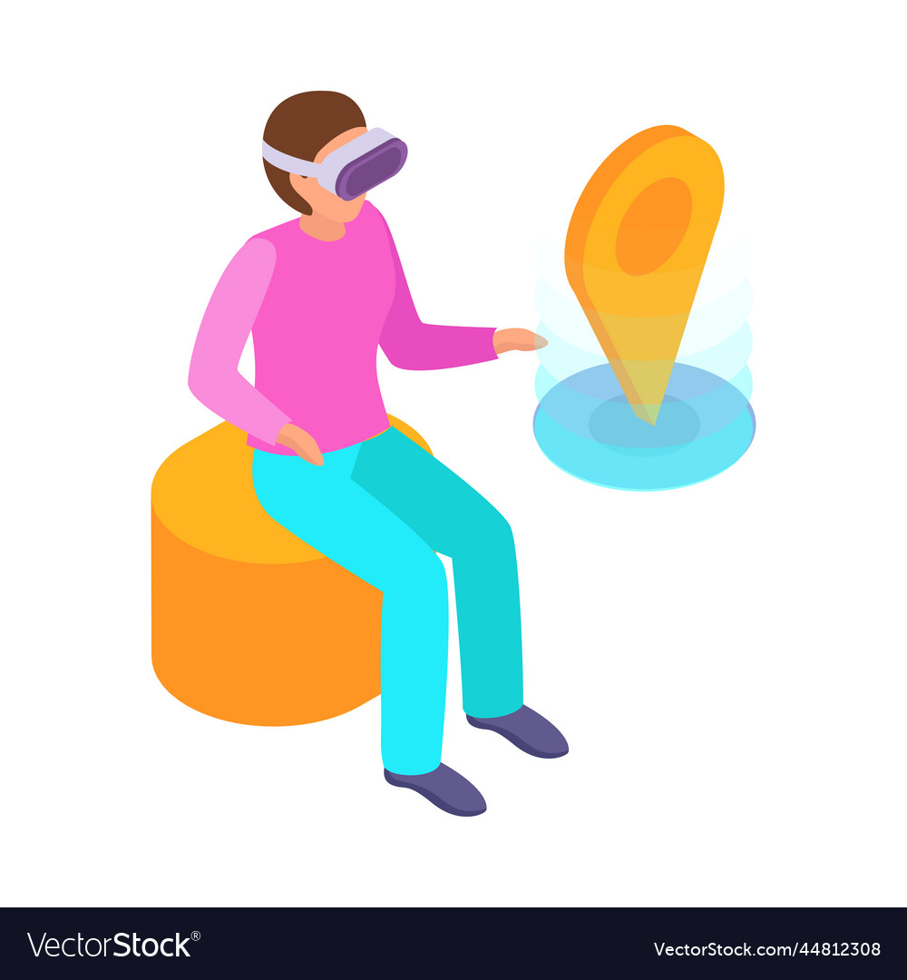 Vr location isometric composition Royalty Free Vector Image