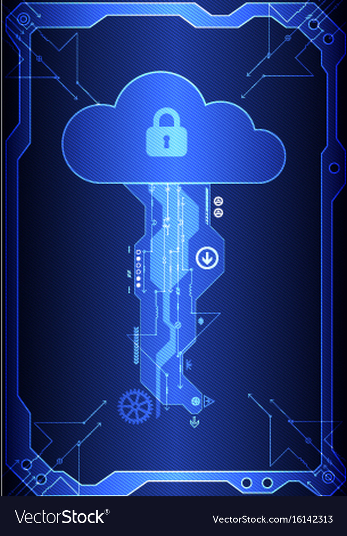 Abstract security cloud technology background Vector Image