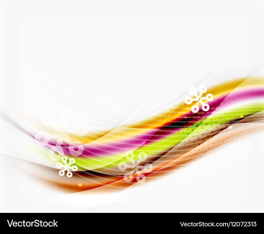 Color wave line with snowflakes winter Royalty Free Vector