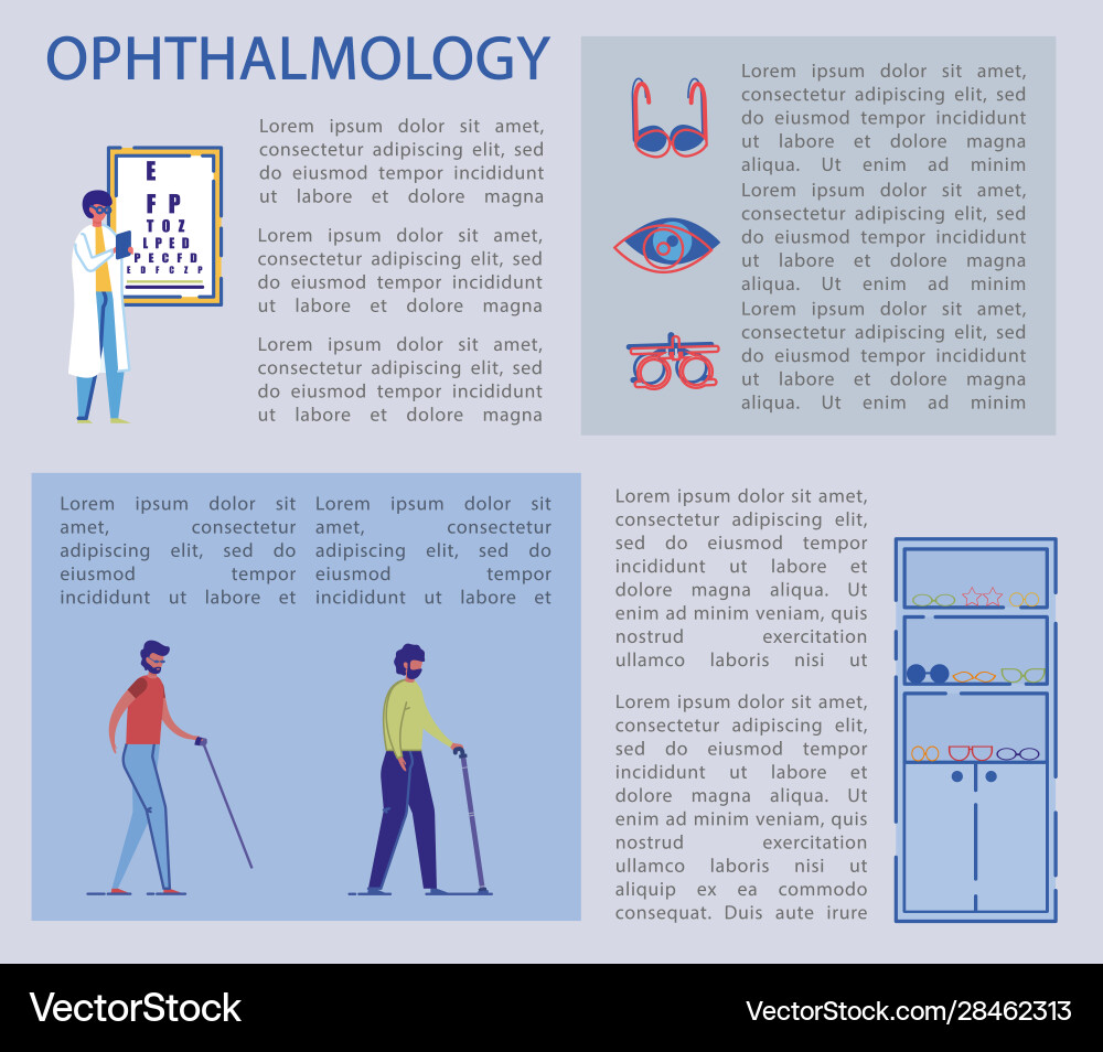 Eye health article ophthalmology banner Royalty Free Vector