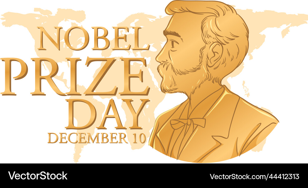Nobel prize day banner design Royalty Free Vector Image