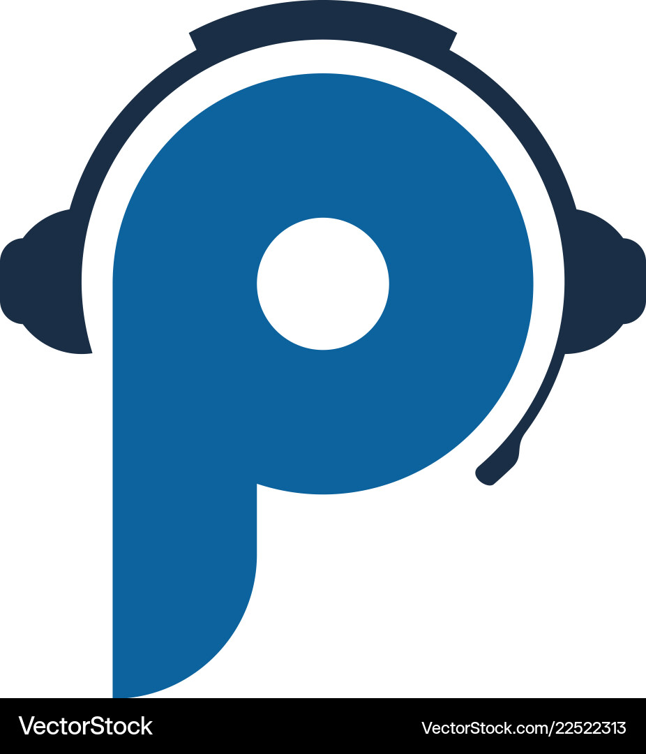 P letter podcast logo icon design Royalty Free Vector Image