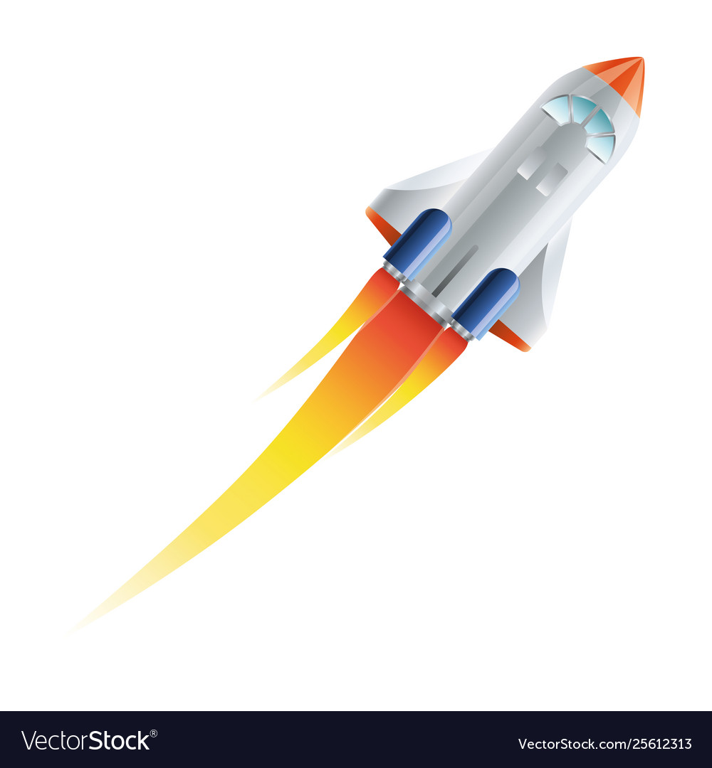 Rocket flying with white background Royalty Free Vector