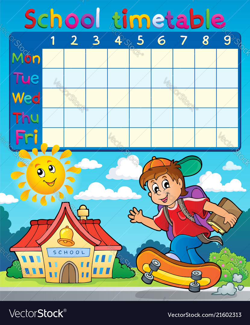 School timetable composition 7 Royalty Free Vector Image