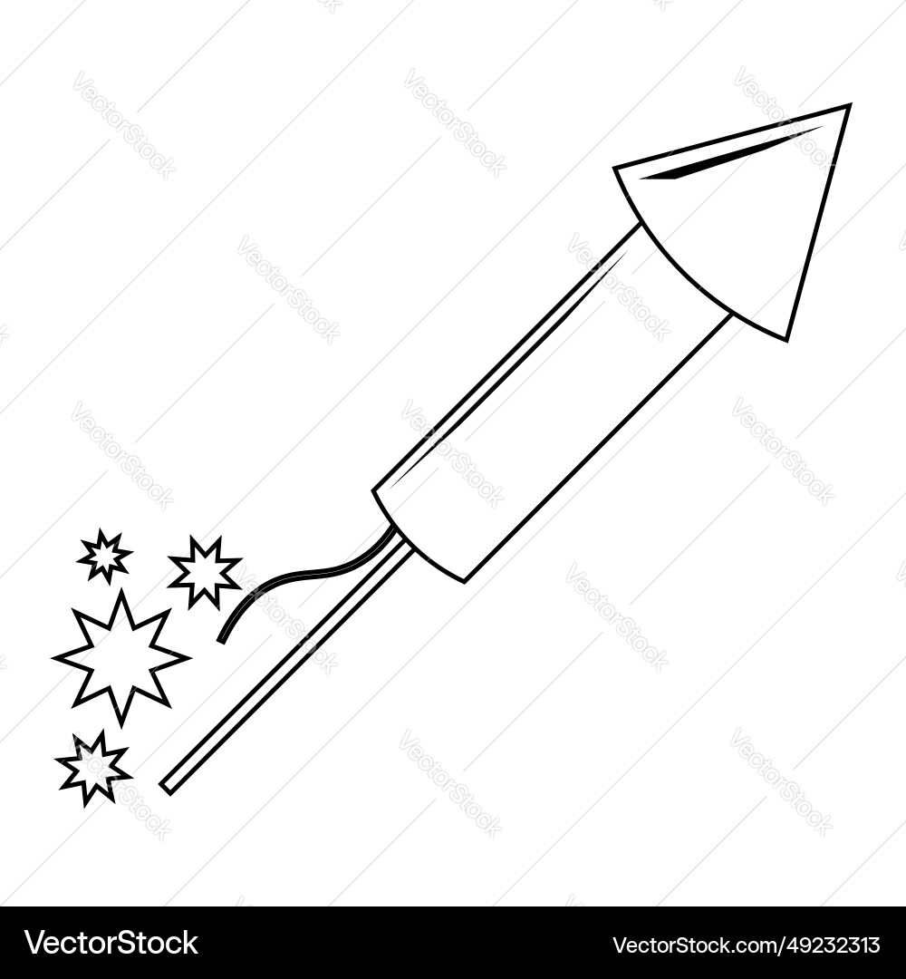 Simple of firework rocket or petard for christmas Vector Image