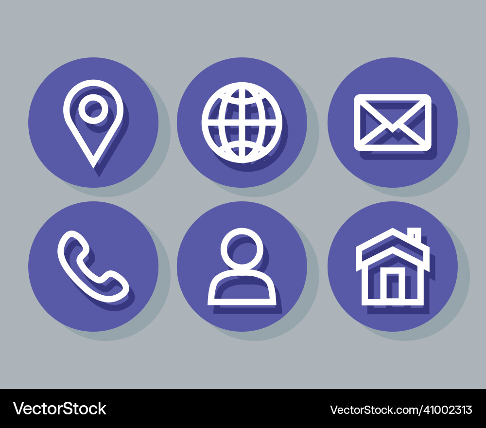 Six social media icons Royalty Free Vector Image