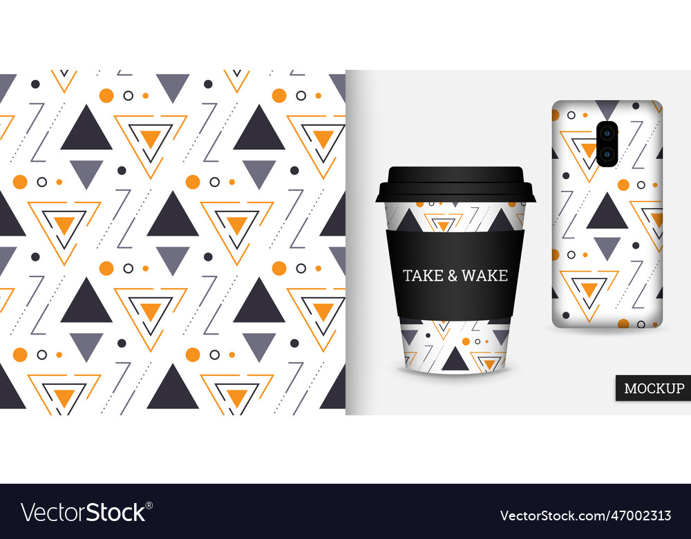 Triangle seamless pattern geometric pattern Vector Image