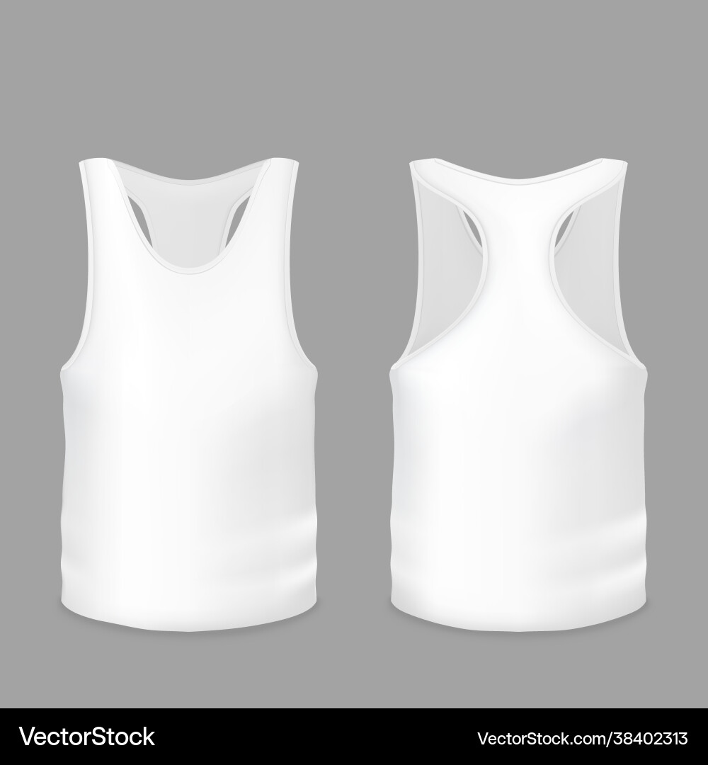 White tank top t-shirt model Royalty Free Vector Image