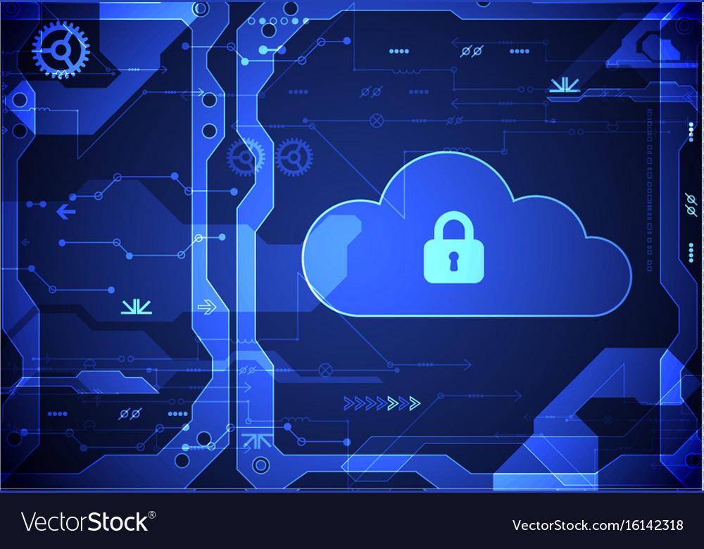 Abstract security cloud technology background Vector Image