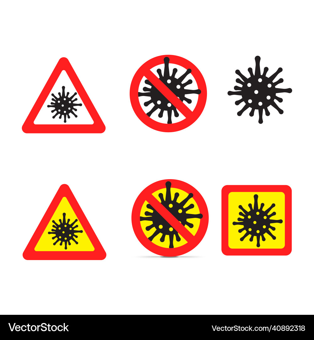 Antibacterial and stop viruses signs set Vector Image