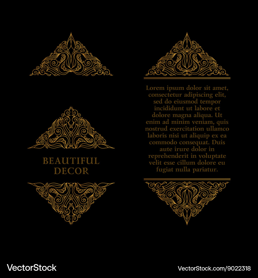Arabic set of frames lines art design Royalty Free Vector