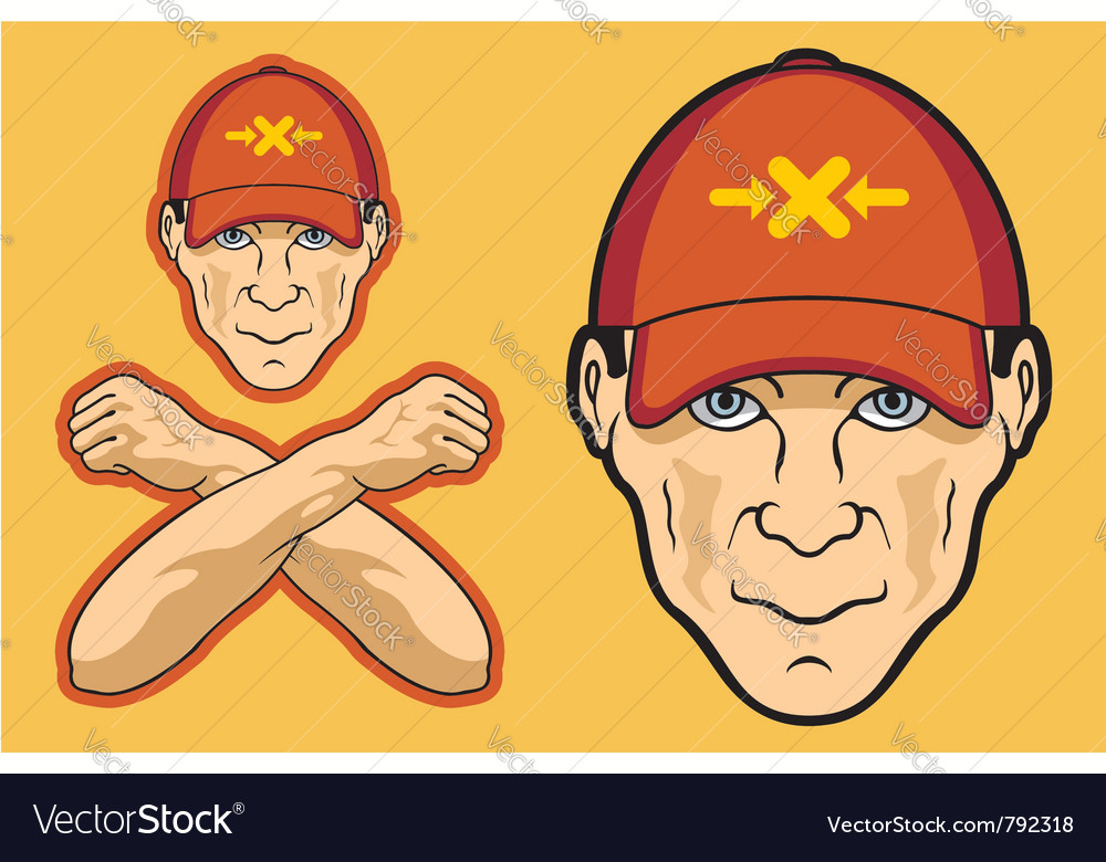 Baseball cap head Royalty Free Vector Image - VectorStock